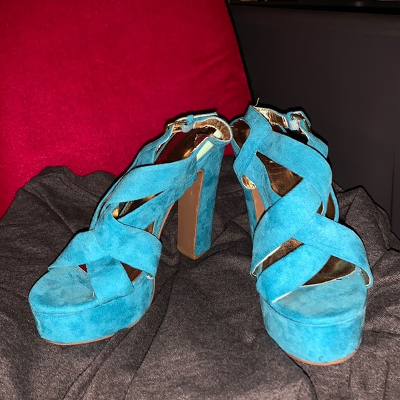 Mossimo Supply Co. | Shoes | Mossimo Teal Platform Heels | Poshmark